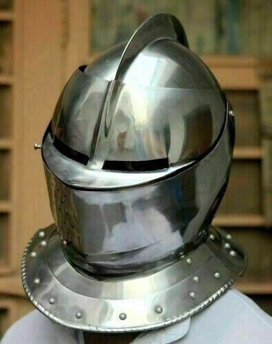 MEDIEVAL CLOSE FACE HELMET BATTLE READY KNIGHT ARMOR HELMET 18 GAUGE ...