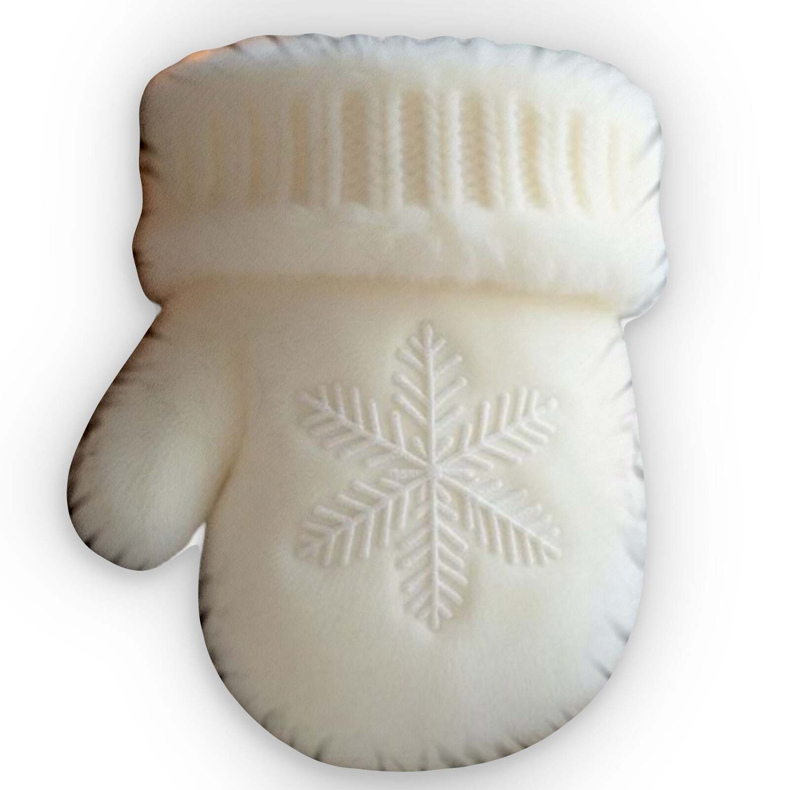 Christmas Mitten Pillow, Snowflake Pattern Plushie, Holiday Decor, Cozy ...