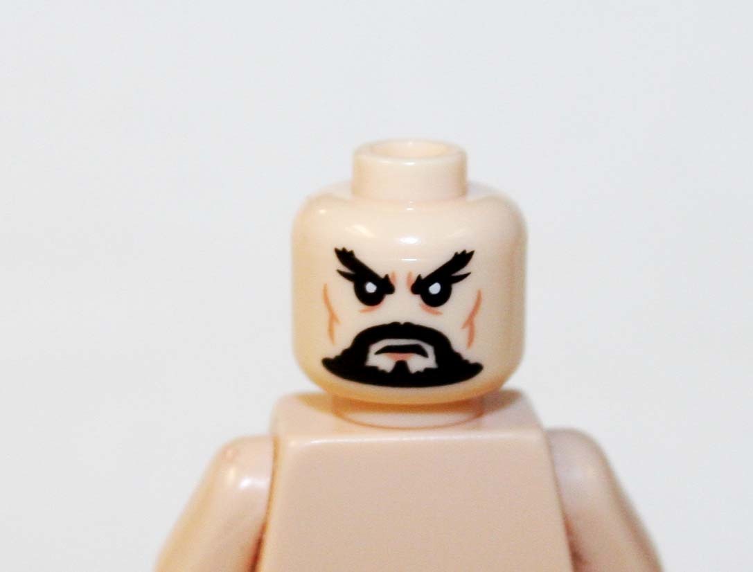 Movie Minifigure Head With Black Beard Angry Face Head Minifigure Head ...