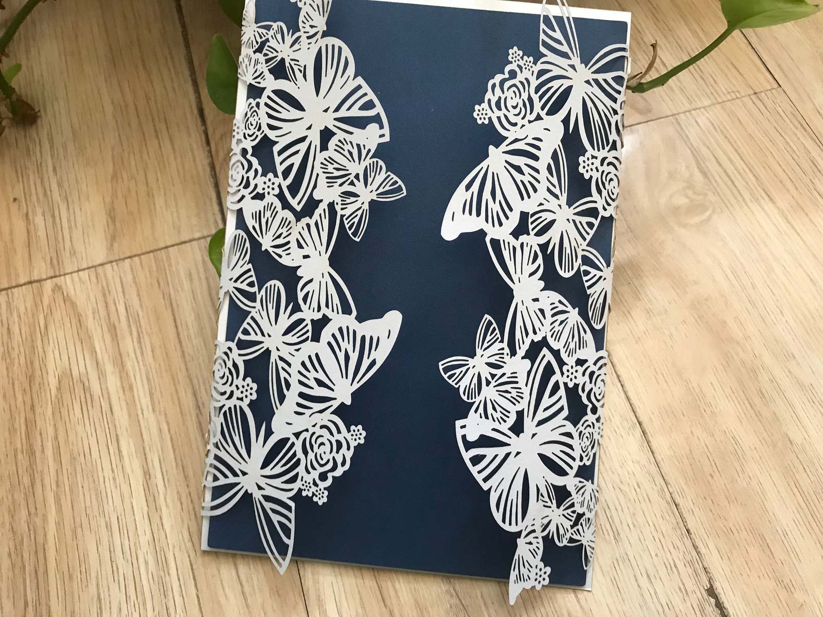50pcs Pearl Butterfly Laser Cut Wedding Card,custom laser cut Wedding ...