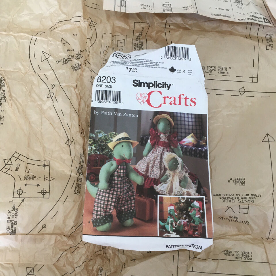 Simplicity crafts pattern 8203 Dinosaur family stuffed animal sewing ...