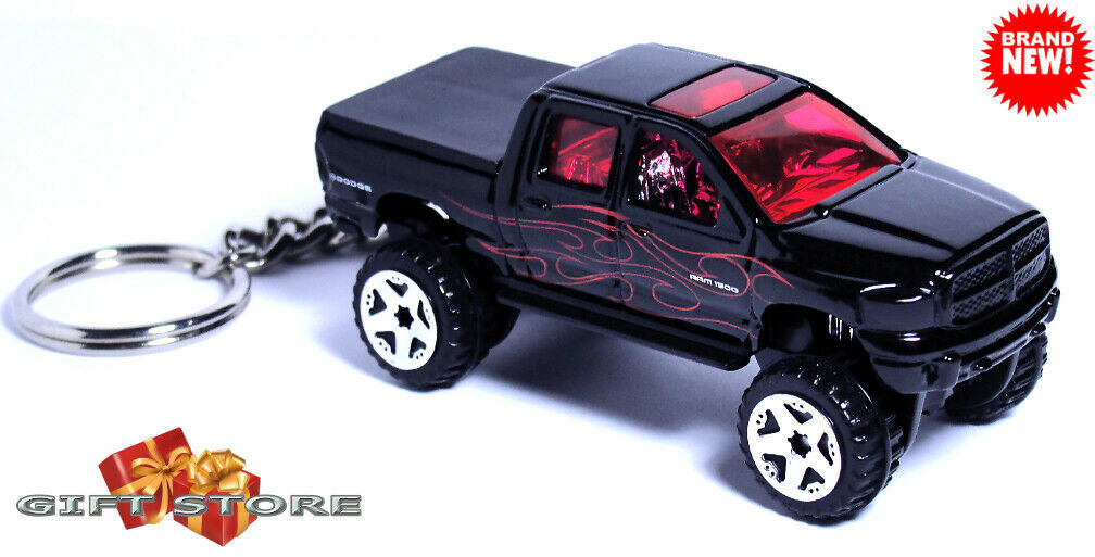 RARE KEY CHAIN RING BLACK DODGE RAM 1500 LIFTED TRUCK V8 CUSTOM LIMITED ...