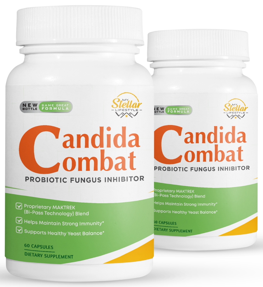 2 Pack Candida Combat, probiotic fungus inhibitor-60 Capsules x2 ...