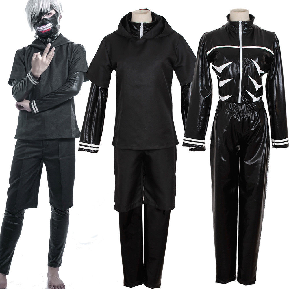 Tokyo Ghoul Kaneki Ken Black Hoodie Sweater Leather Cosplay Costume ...