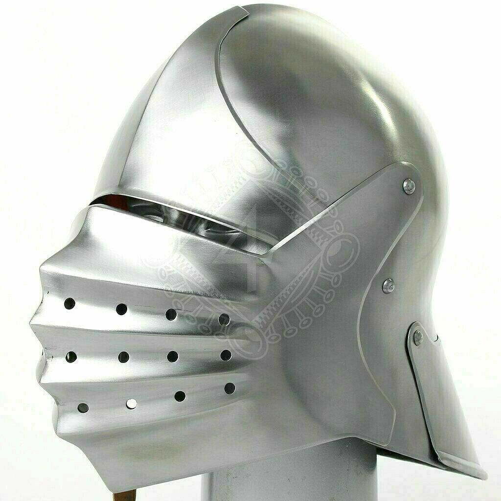 Medieval 18gauge Steel Knight Sallet Helmet last form Halloween Costume ...