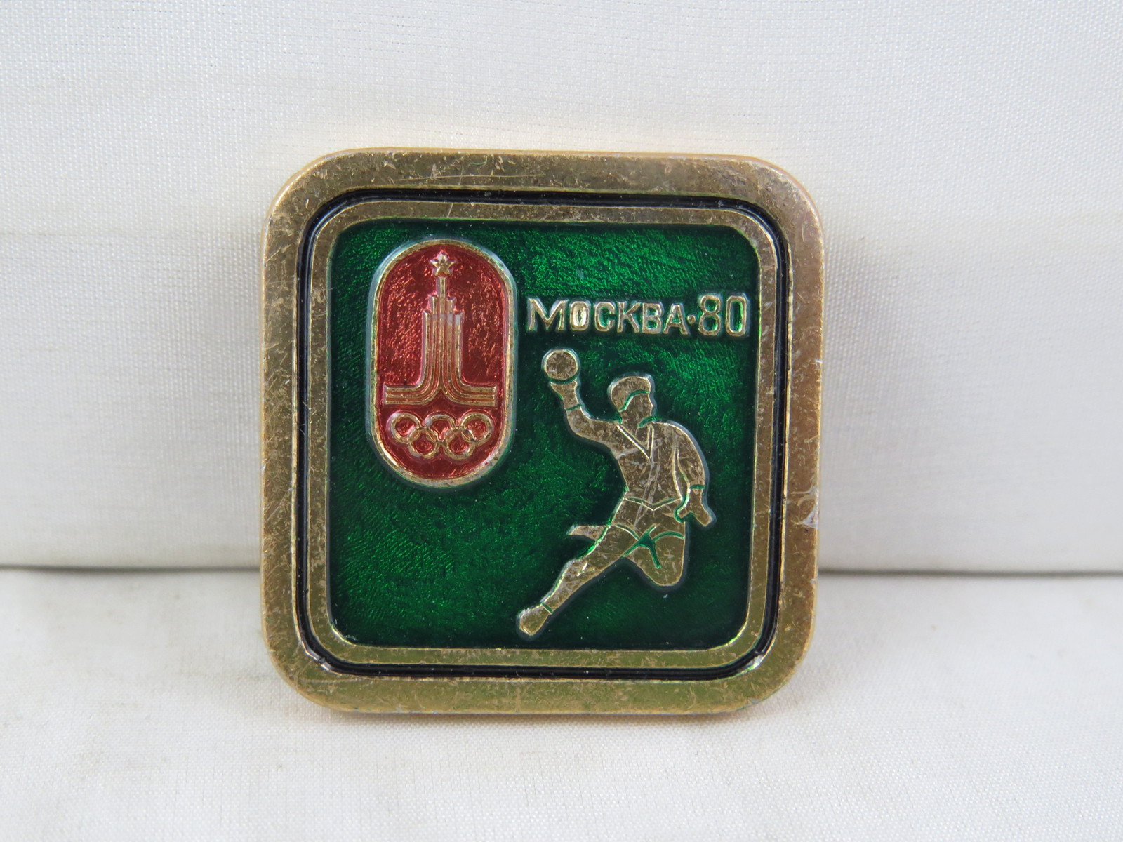 Vintage Summer Olympic Pin - Handball Moscow 1980 - Stamped Pin - Olympics