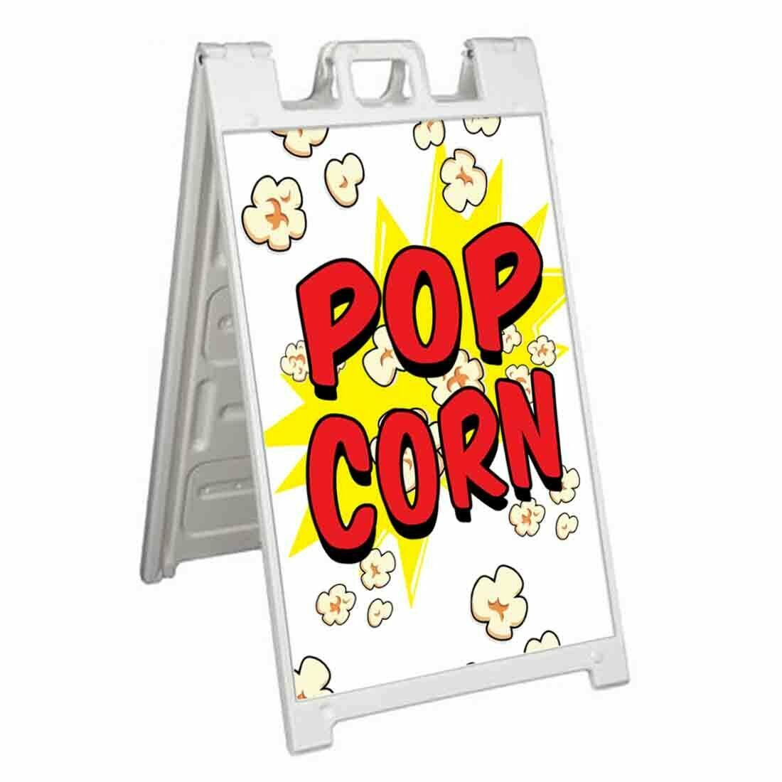 POPCORN Signicade 24x36 Aframe Sidewalk Sign Banner Decal FOOD SNACKS ...