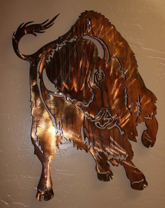Charging Buffalo Metal Wall Art Decor 23 3/4" tall x 17 1/2 ...
