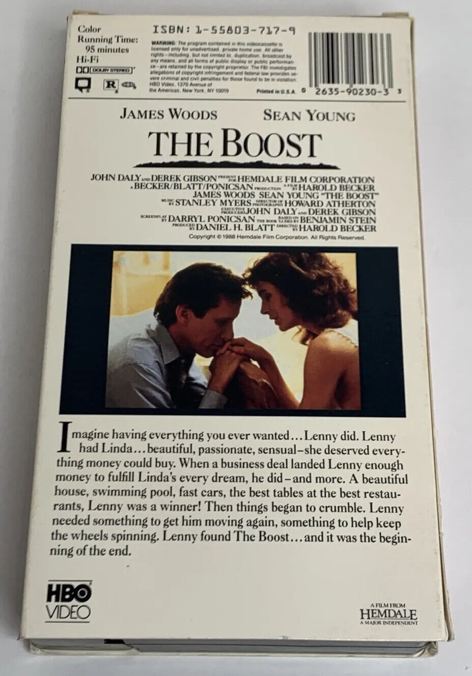 The Boost VHS 1993 James Woods Sean Young 1988 Still Has Cellophane - VHS Tapes