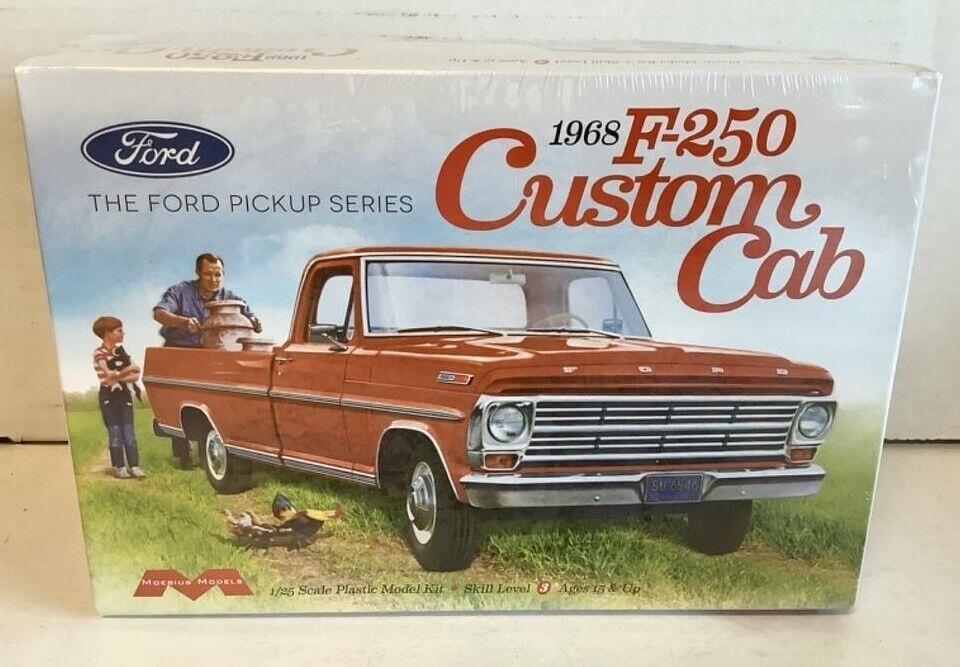 NEW Moebius Models 1968 Ford F-250 Custom Cab Pickup 1:25 Scale Model ...