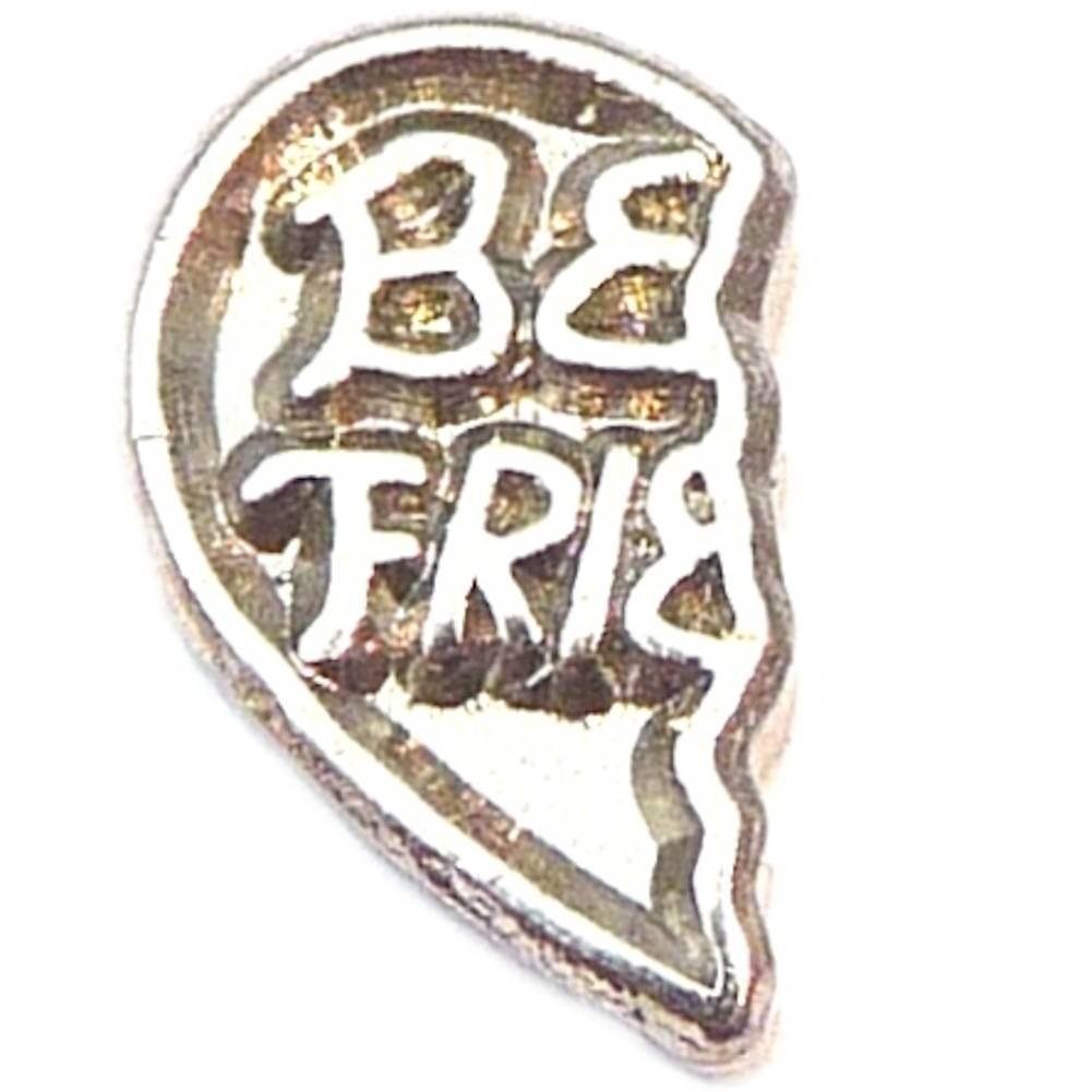 Best Friends Heart Left Side Silvertone Floating Locket Charm - Beads ...