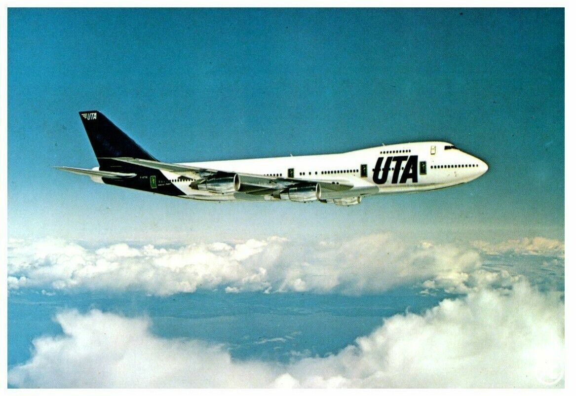 UTA Boeing 747 Combi Airplane Postcard - Non-Topographical Postcards