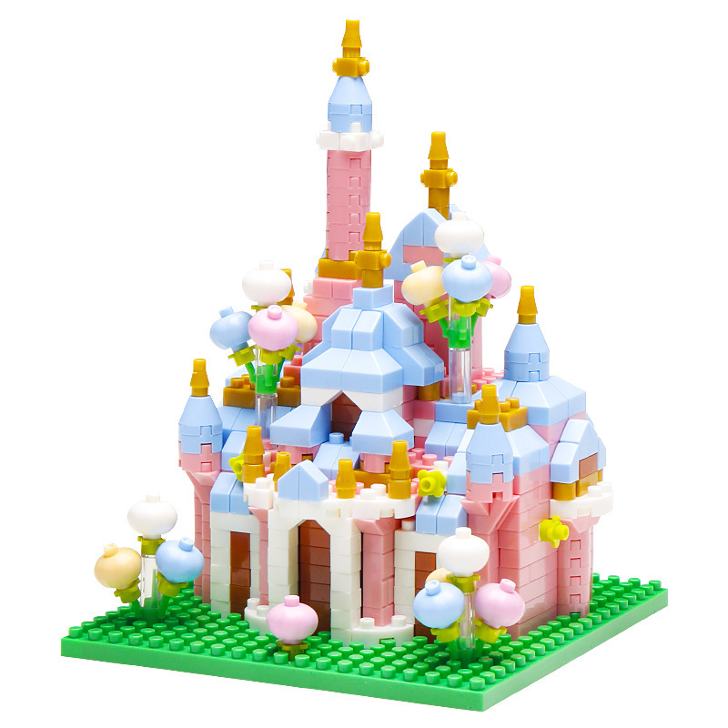 Mini Castle Building Blocks Fairy Tale Castle Church Micro Blocks Toys ...
