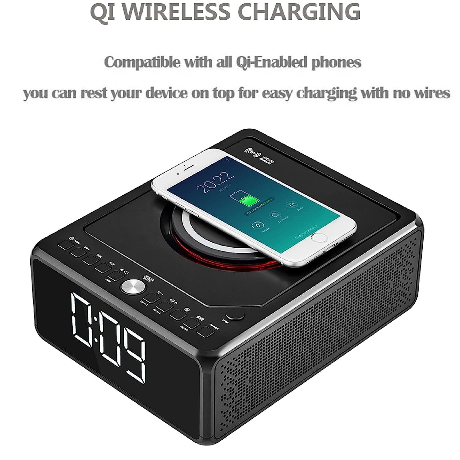 Cd Clock Radio, Cd Player Boombox With Remote, Dual Alarm Clock With ...