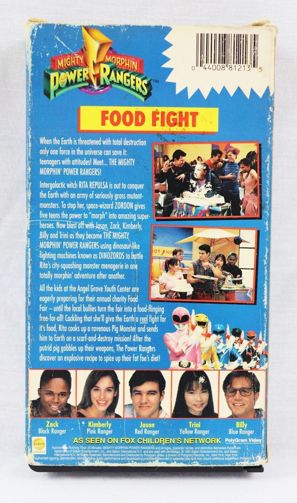 VINTAGE Power Rangers Food Fight VHS Cassette Tape - VHS Tapes