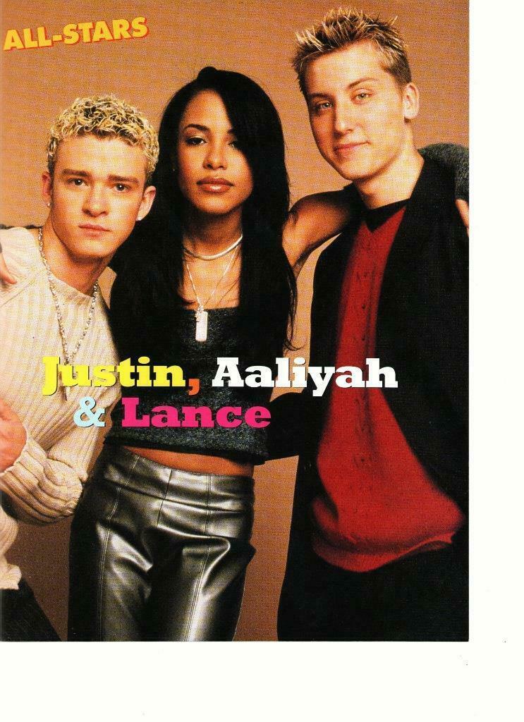Nsync Aaliyah Lance Bass Justin Timberlake teen magazine pinup clipping ...