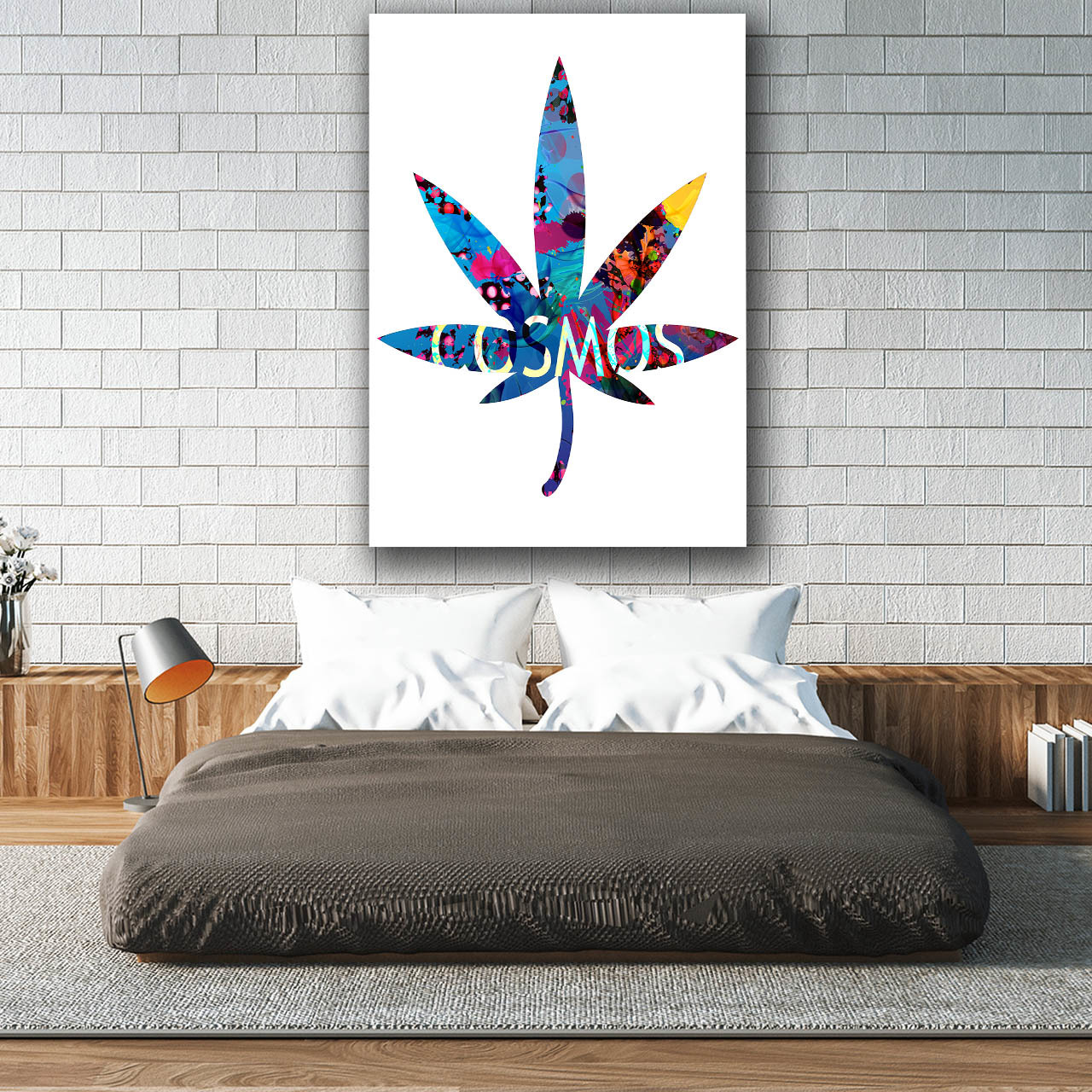 Cosmos Weed Leaf Rasta Smoke Matte/Glossy Poster A0 A1 A2 A3 A4 ...