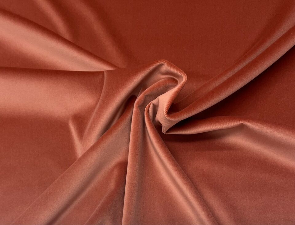 BALLARD DESIGNS SIGNATURE VELVET TERRA COTTA FURNITURE FABRIC BY THE ...