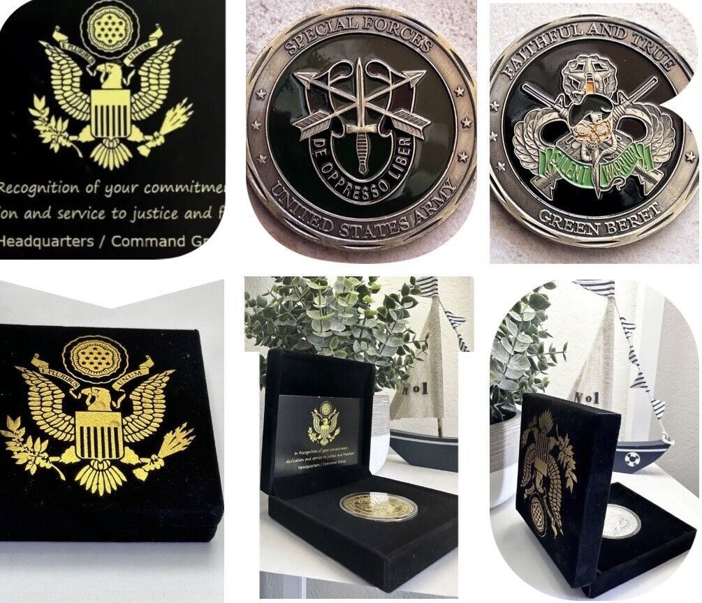 US America Army Special Forces Nice Green Military Beret Metal Coin USA ...