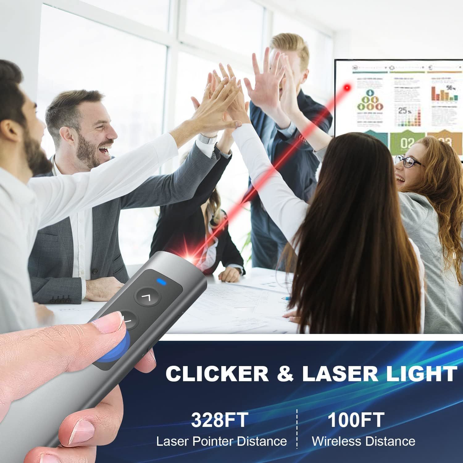 Rechargeable Presentation Clicker For Laptop Powerpoint, Usb-A Usb-C ...