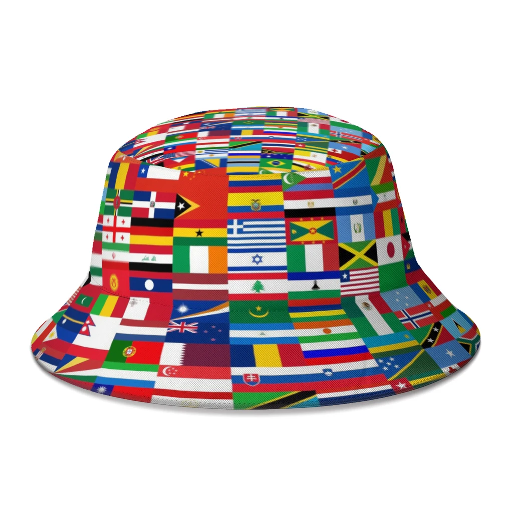 All Flags Of The World Fisherman Hats Boy Girl Awesome Spring Bucket ...