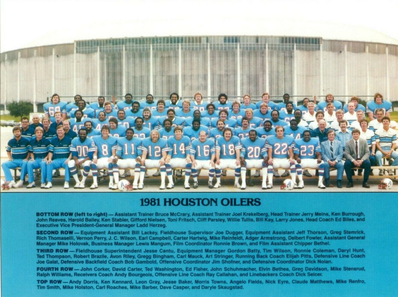 1981 HOUSTON OILERS 8X10 TEAM PHOTO PICTURE NFL FOOTBALL - Football-NFL