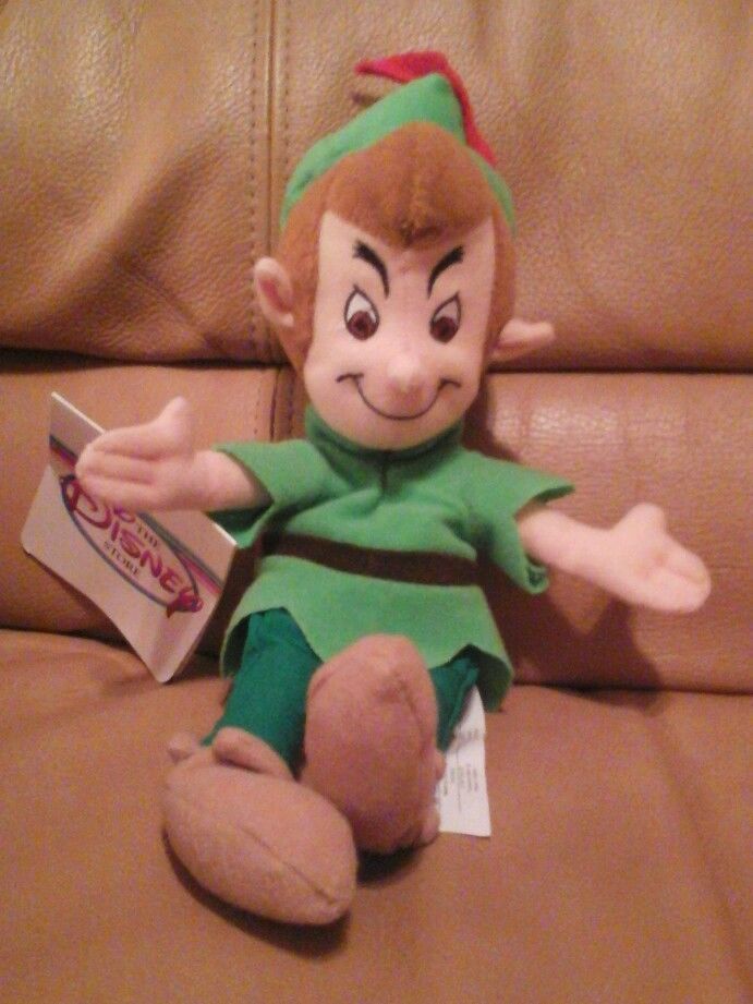 The Disney Store Peter Pan mini Bean Bag 8" - Plush Toys