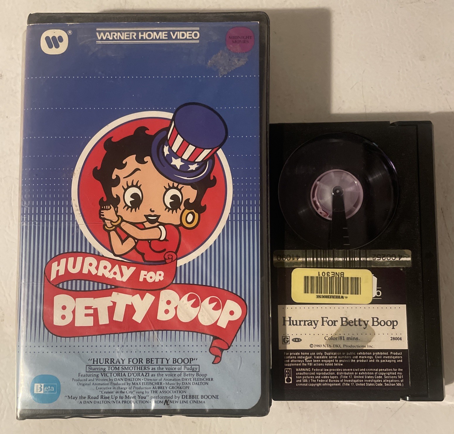 Hurray For Betty Boop Beta Tape NOT VHS rare - 1980s