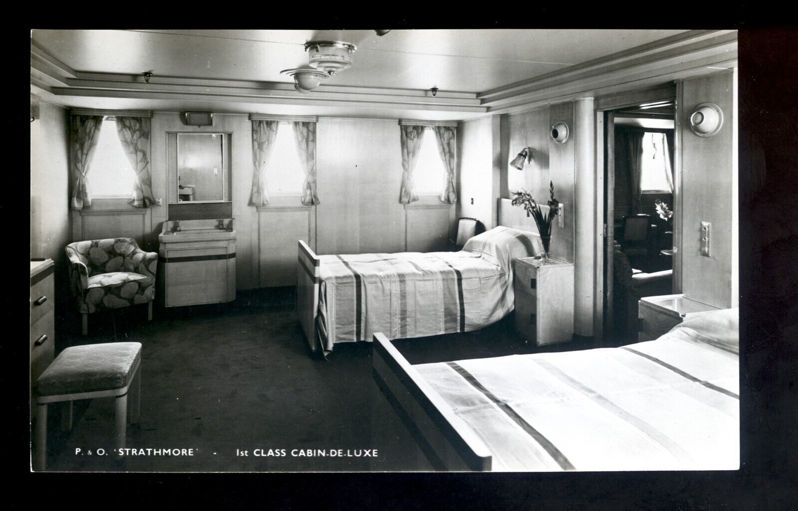 LS3842 - P&O Liner - Strathmore - 1st Class Cabin de Luxe - bt.1934 ...