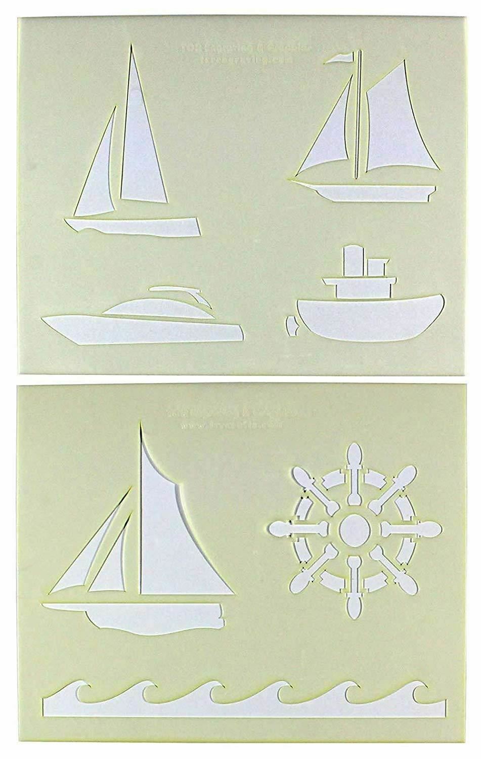 Boat Stencils Mylar 2 Pieces of 14 Mil 8" X 10" - Painting /Crafts ...