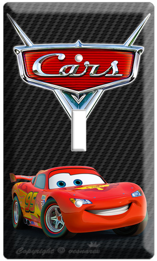 NEW CARS 2 LIGHTNING MCQUEEN DISNEY SINGLE LIGHT SWITCH - Art