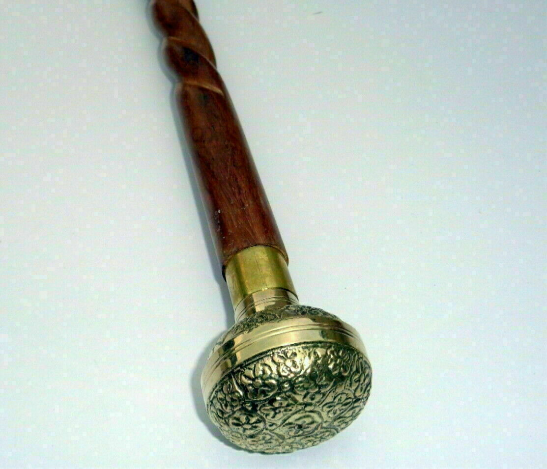 Anchor Victorian Designing Brass Ball Head Handle Vintage Style Wooden ...
