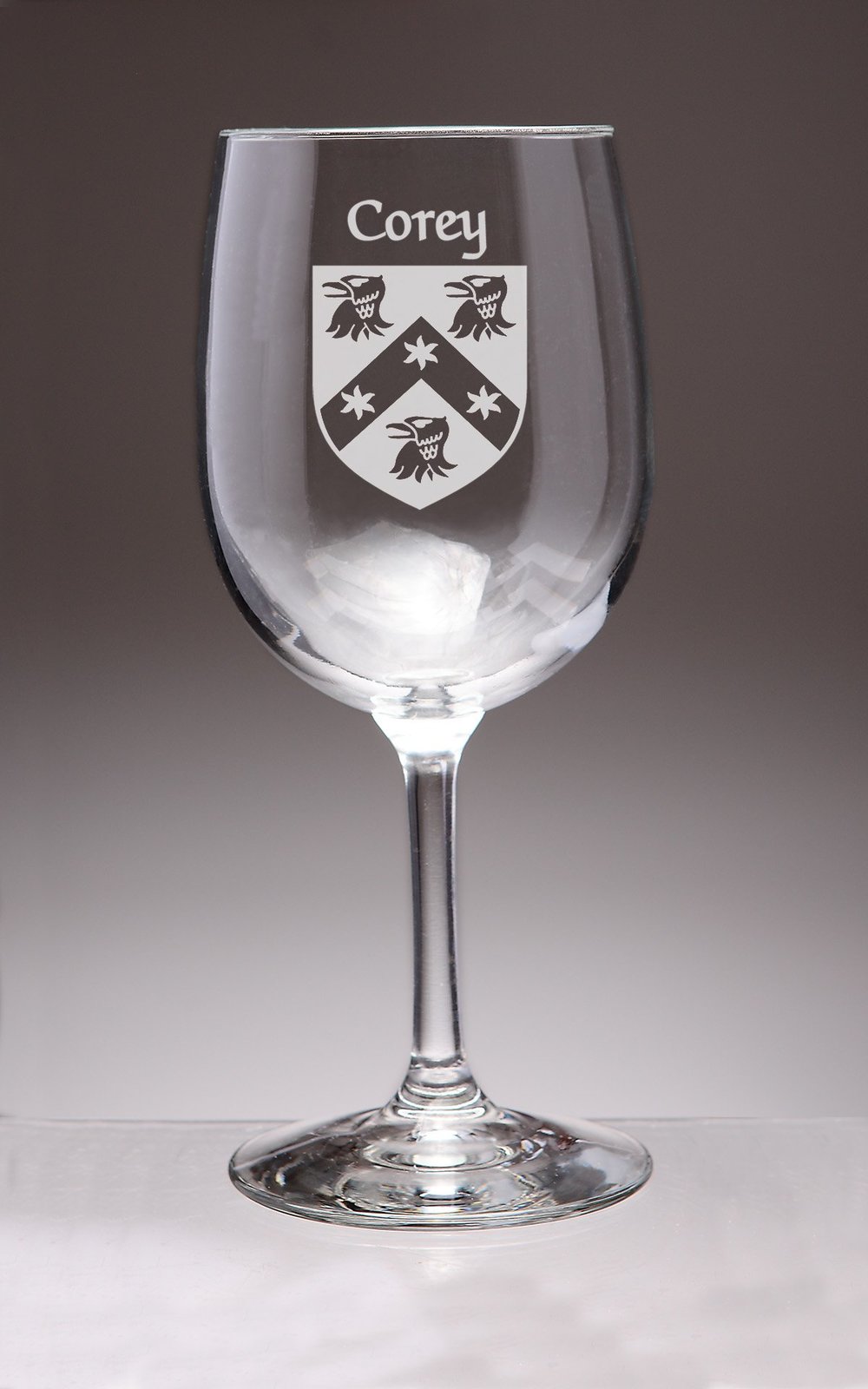 Corey Irish Coat of Arms Wine Glasses - Set of 4 (Sand Etched) - Equipment