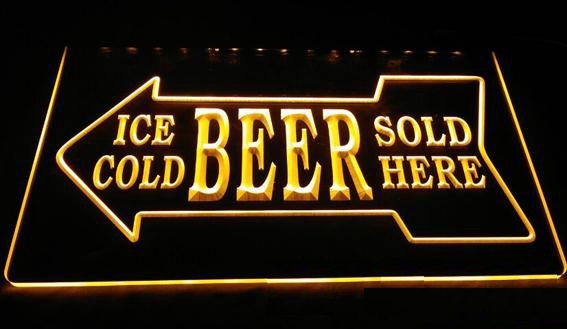Ice Cold Beer Sold Here Illuminated Led Neon Sign Home Decor, Lights ...