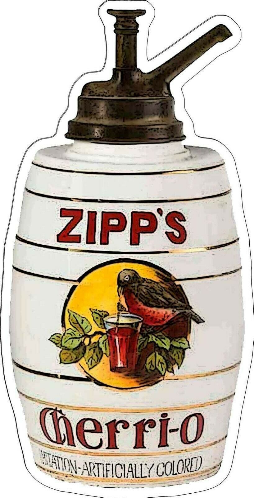 Zipps Cherri-o Syrup Dispenser Laser Cut Metal Sign - Soda