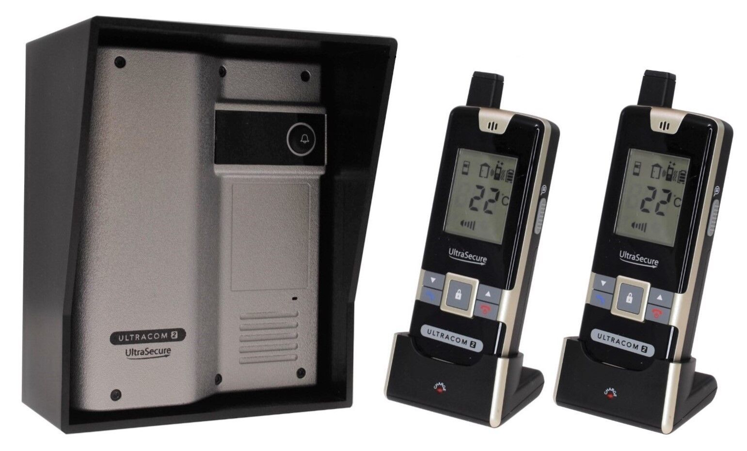 Wireless Gate & Door Intercom with 2 x Handsets (UltraCOM2) Silver ...