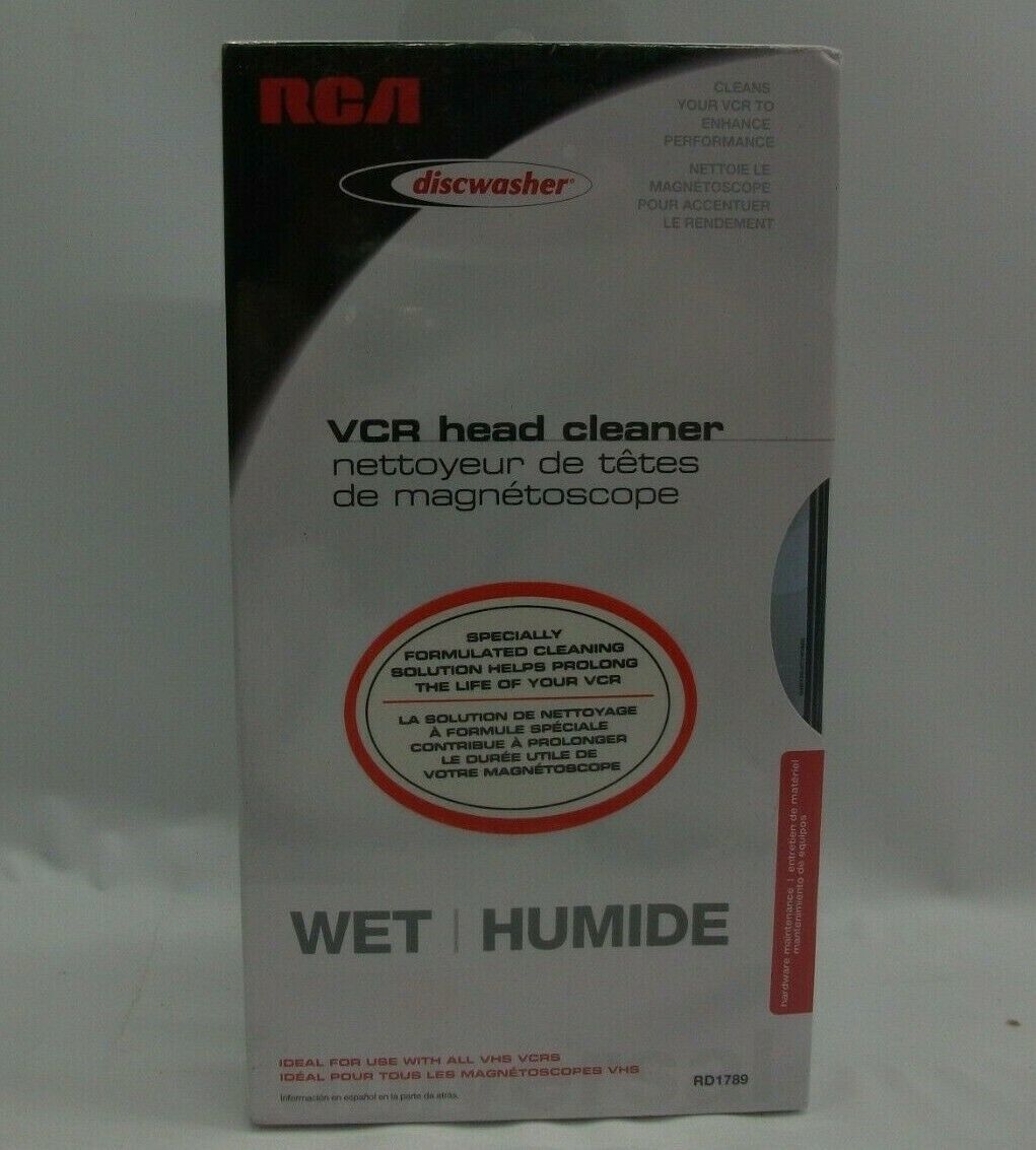 RCA Discwasher Wet VCR Head Cleaner New Sealed VHS Tape - A/V Cleaning Kits
