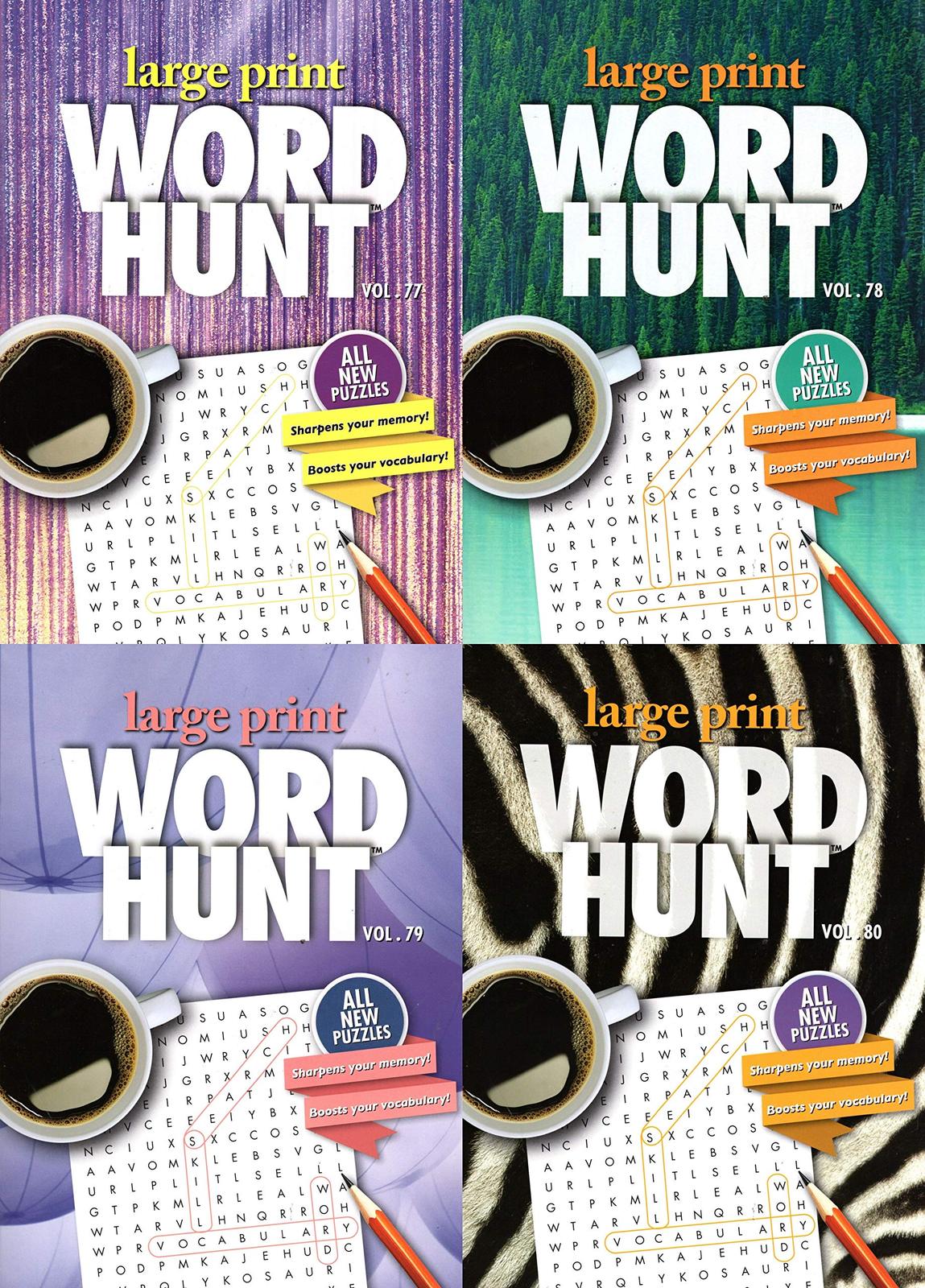 Large Print Word Hunt - All New Puzzles - Sharpen Your Memory, Boost ...