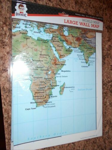New Brainiac World Map Large Wall Map 36 X 24 FUN - Every Other Thing