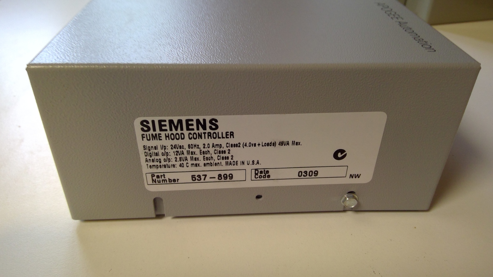 Siemens/Apogee Automation Fume Hood Controller 537-899 (NIB) - Other ...