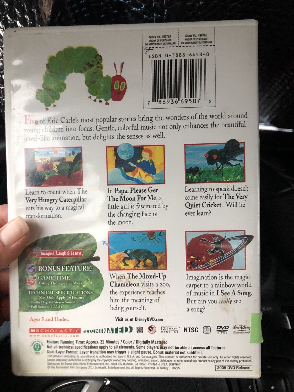 The Very Hungry Caterpillar and Other Stories (DVD, 1993) Ex Library ...
