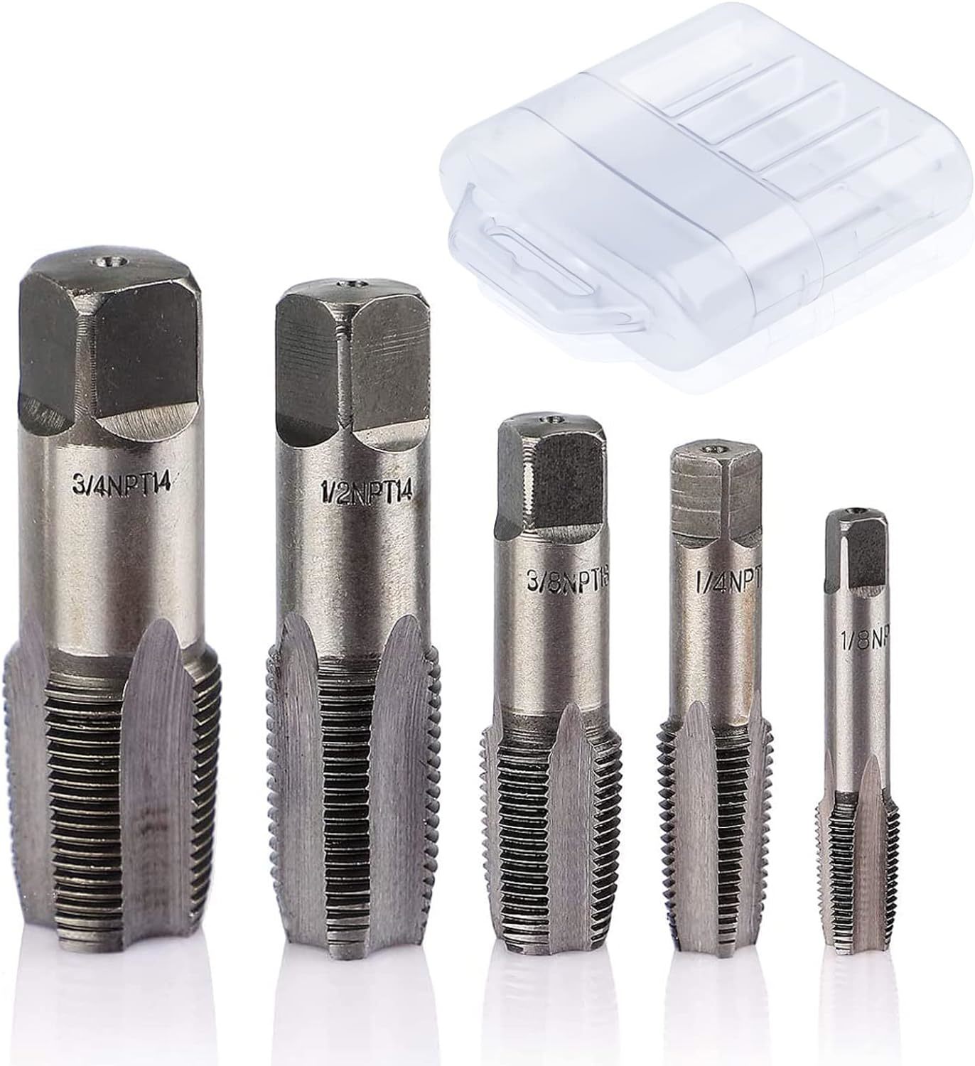 The 5 Pc. Npt Thread Forming Taps, Pipe Taps Set, High-Speed Steel, And ...