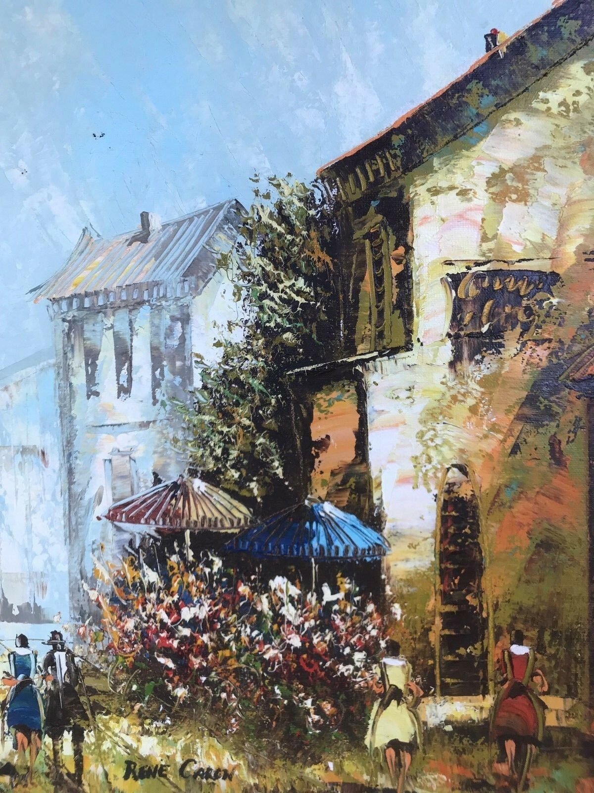 RENE CARON Original 1970s MODERN IMPRESSIONIST IMPASTO MID CENTURY Oil ...