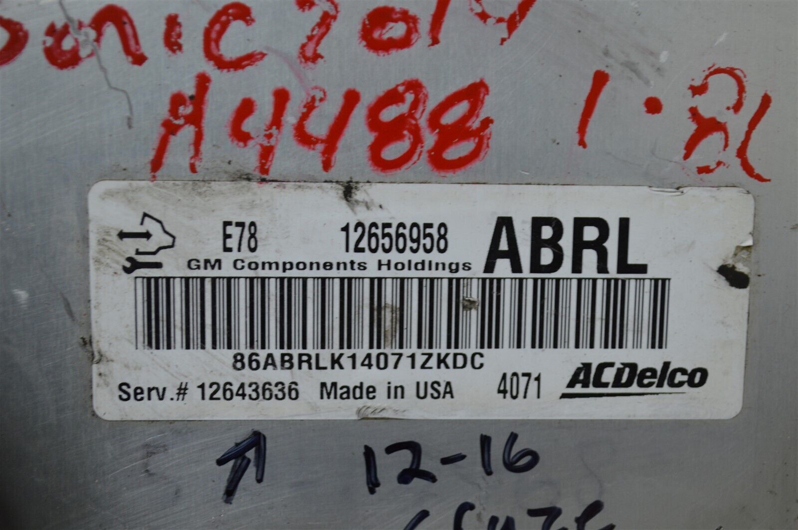 2012-2016 Chevrolet Cruze Engine Control Unit ECU 12643636 Module 256 ...