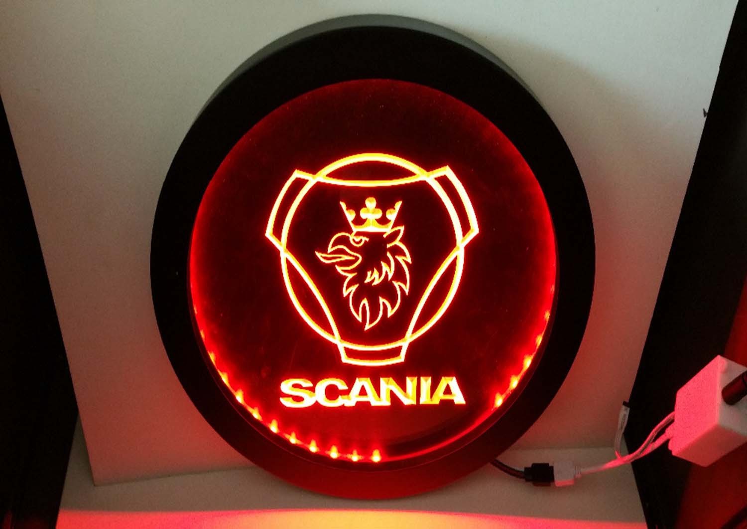 Scania Car Logo Led Neon Sign Multi-Color Wireless Control Home Decor ...