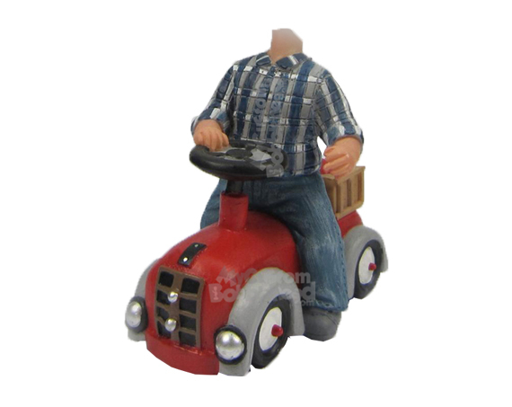 Custom Bobblehead Hardworking Dude Wearing Shirt And Jeans Riding A ...