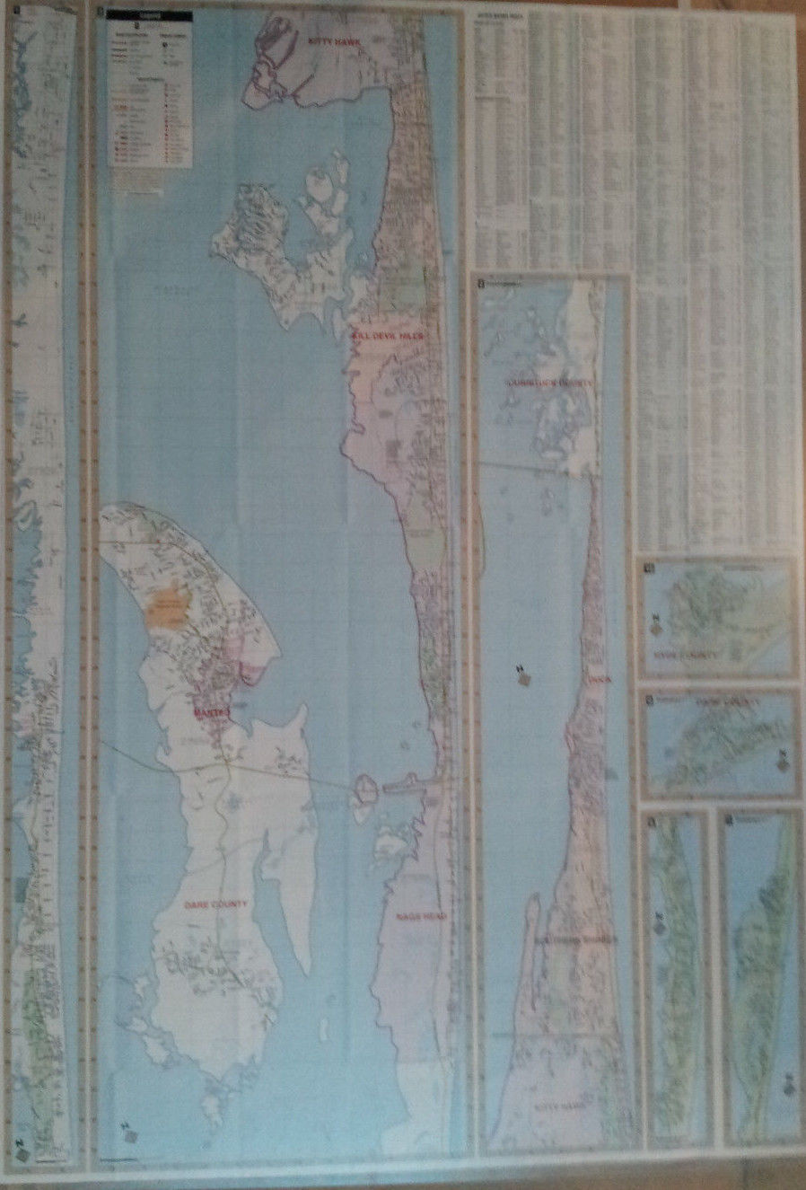 Outer Banks OBX NC Laminated Wall Map (K) - Maps & Atlases
