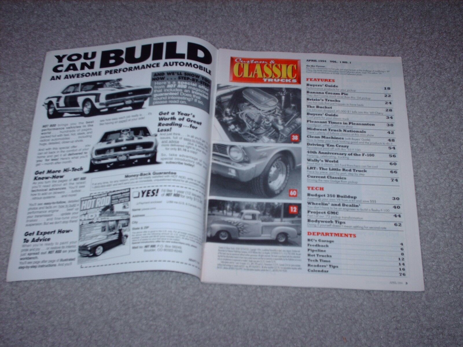 Custom And Classic Trucks Magazine April 1994 Premiere Issue 30 Years Old
