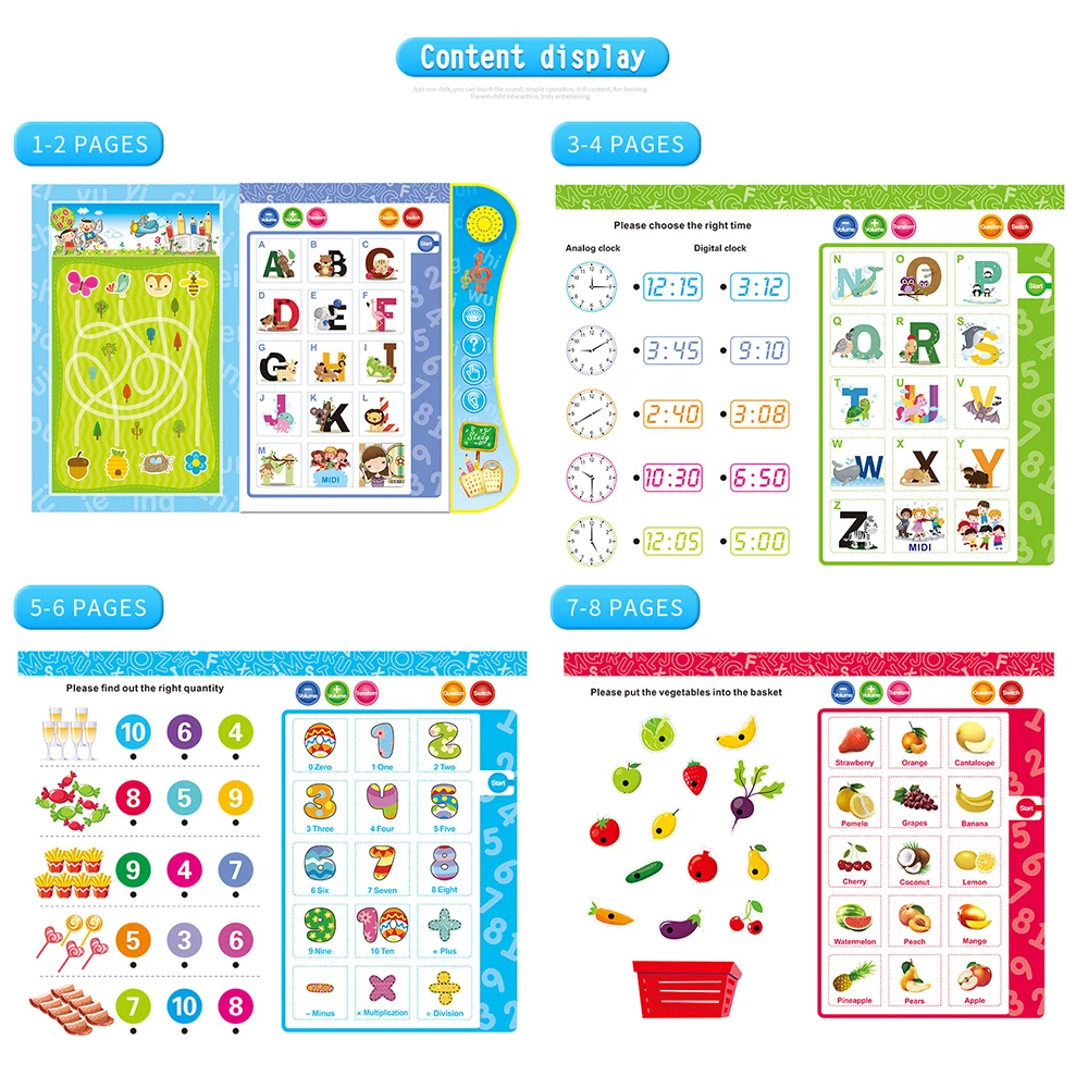 Sound Board Book for Kids Built-in classic nursery rhymes Interactive ...