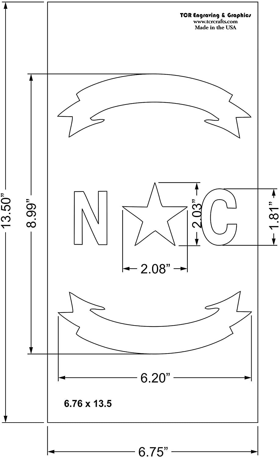 North Carolina Union Stencil - 6.76 x 13.5 Inches - Crafts